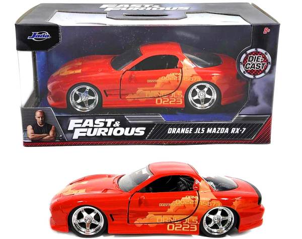 Pantiger Store: Orange JL5 Mazda RX-7 1:24 - Fast and Furious - Die-Cast Jada Toys